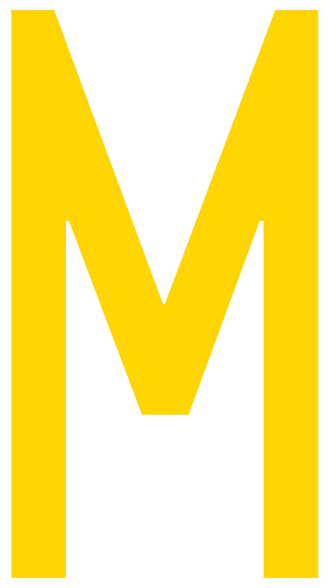 Mighty Line M Letter Floor Marker Adhesive, 4.5"x10" size, pack of 10