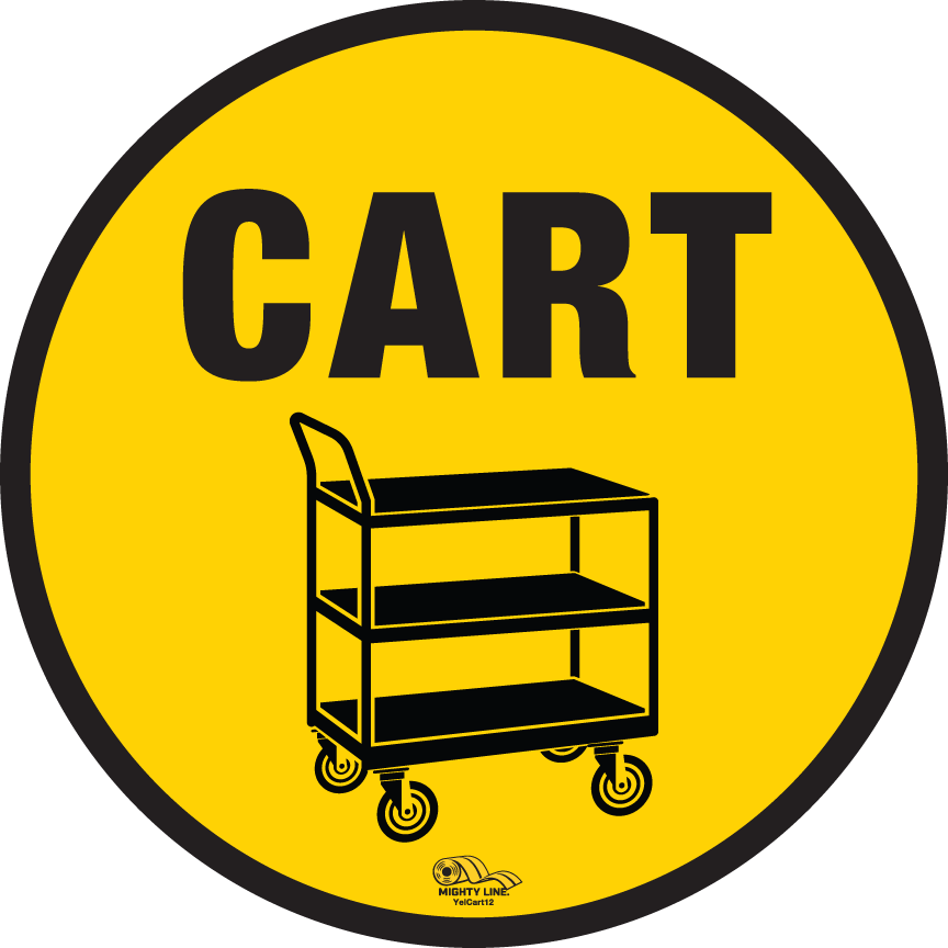 Push Cart Mighty Line Floor Sign, Industrial Strength, 12" Wide